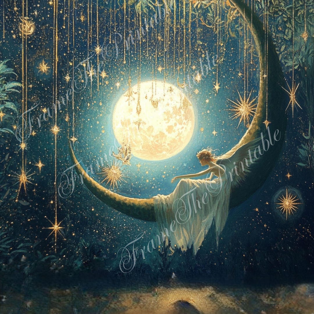 Celestial Fantasy Clipart Bundle Moon Fairy Mystical Enchantress Stars Moonlight Ethereal ...