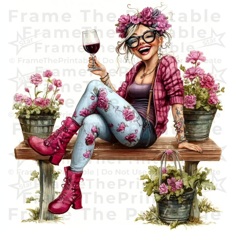 Whimsical Old Lady Garden - Etsy