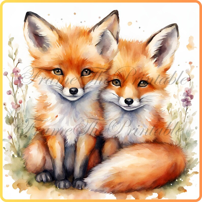 Red Cute Fox Clipart 14 Images Little Foxes Watercolour Printable ...