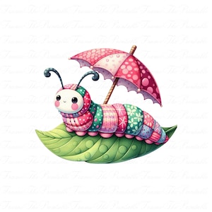 Cute Caterpillar Clipart, Cartoon Insect PNG, Nursery Bug Illustration ...