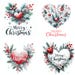 Christmas Hearts Clipart, 18 JPG Images for Cards Making Invitations ...