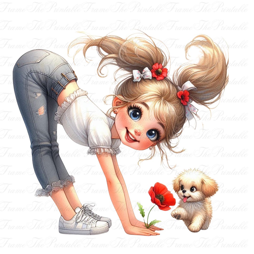 13 Cute Girl With Puppy Clipart PNG, Dog and Child Images, Transparent ...