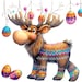 Quirky Easter Boho Moose With Egg Clipart Whimsical Funny Animals ...