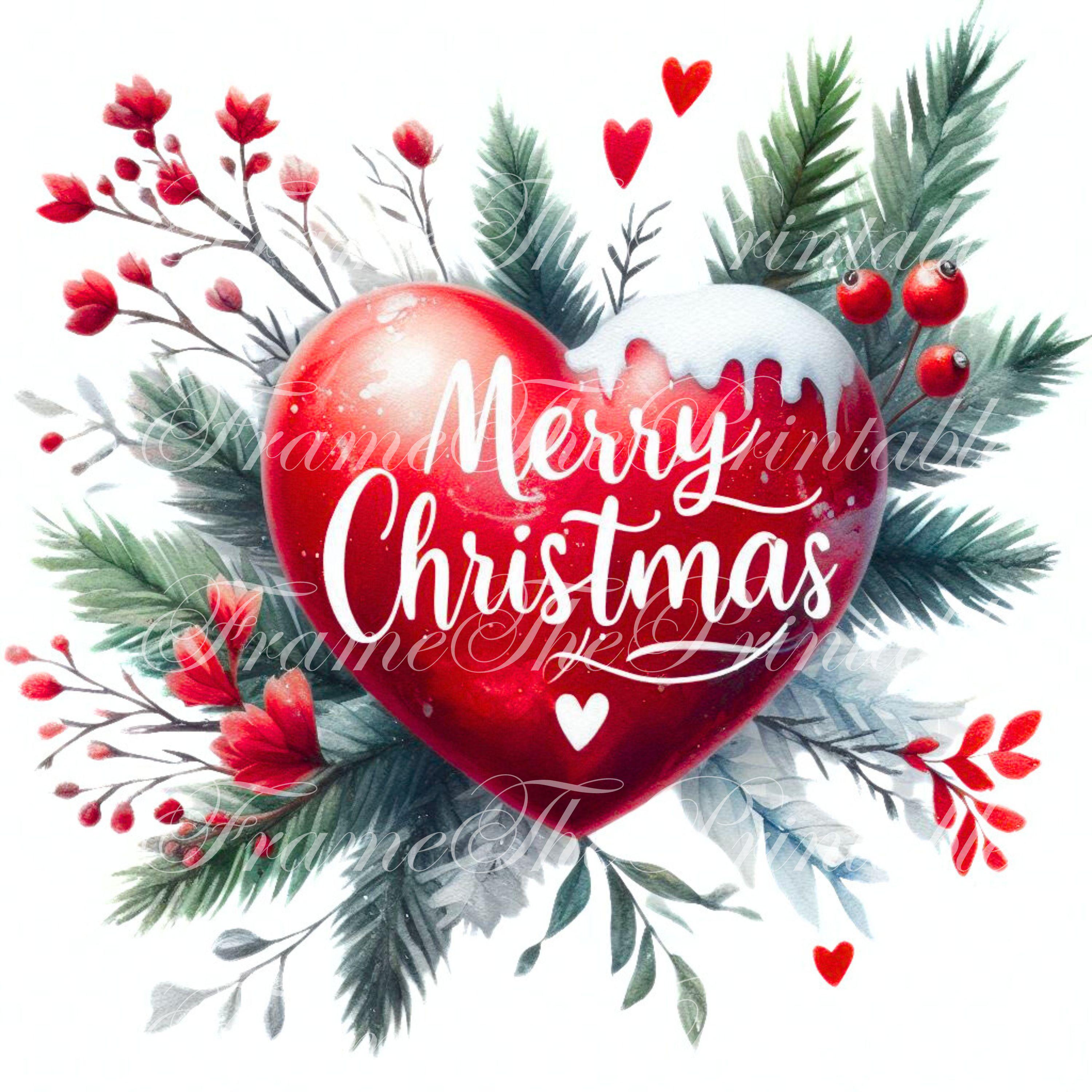 Christmas Hearts Clipart, 18 JPG Images for Cards Making Invitations ...