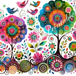 Folklore Floral Fantasy Whimsical Forest Clipart 13 Watercolour Image ...