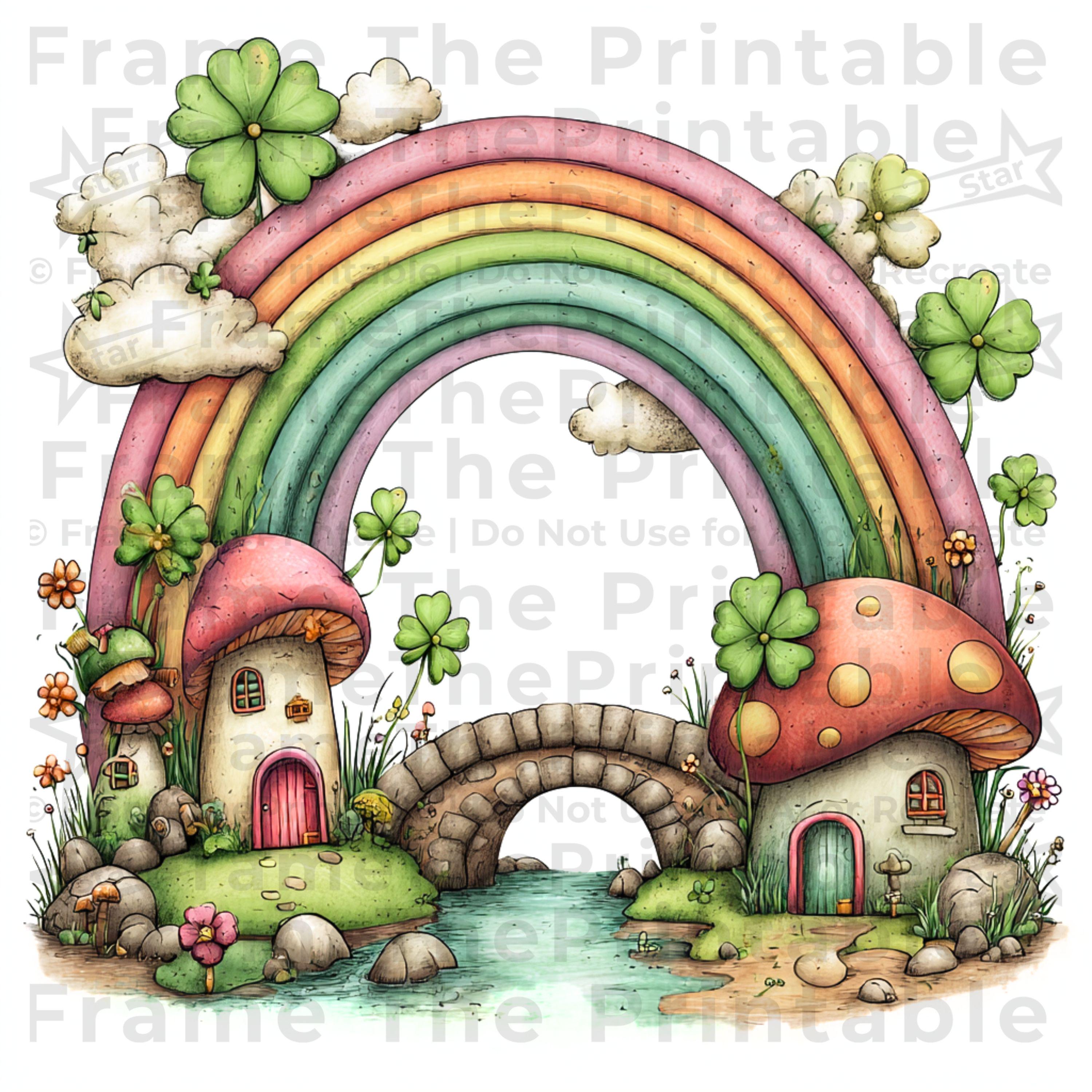 St. Patrick’s Day Clipart: Lucky Shamrocks, Rainbow, Waterfall and ...