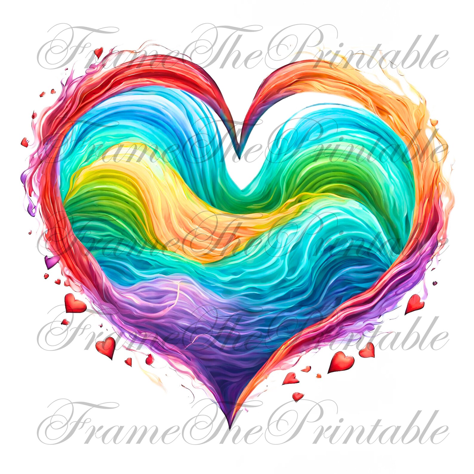 SVG Rainbow Wave Heart Watercolour Splashing Paint Clipart 10 Pictures ...