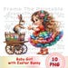 Baby Girl Easter Bunny Clipart, Spring Kids Illustration, Sweet Bunny ...