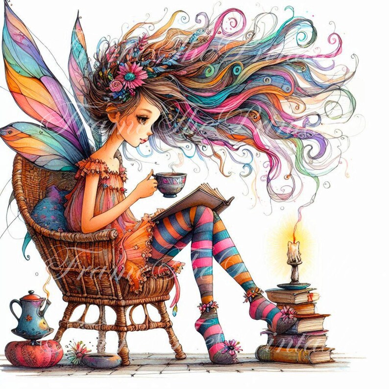 Quirky Fairy Enchantress Clipart Commercial Images Whimsical Ephemera ...