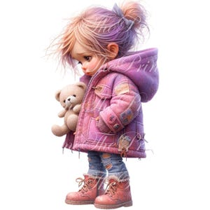 Sad Crying Cute Girl Adorable Illustrations Commercial Use Whimsical ...
