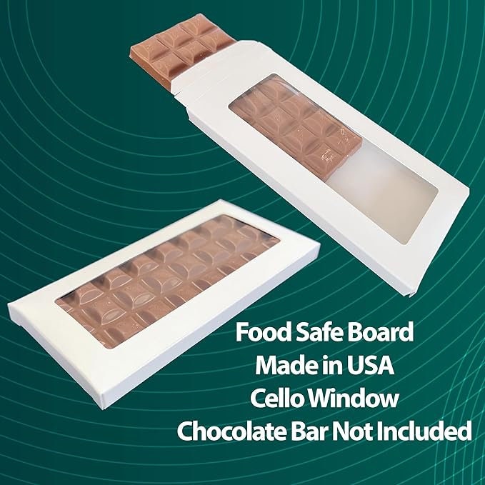 Made in USA-50 Boxes - Chocolate Bar Boxes - Fillable (empty) White ...