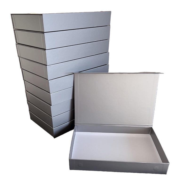 10 Boxes - Magnetic Gift Boxes - Pewter - 10-3/4" X 7-1/8" X 1-5/8" - Etsy