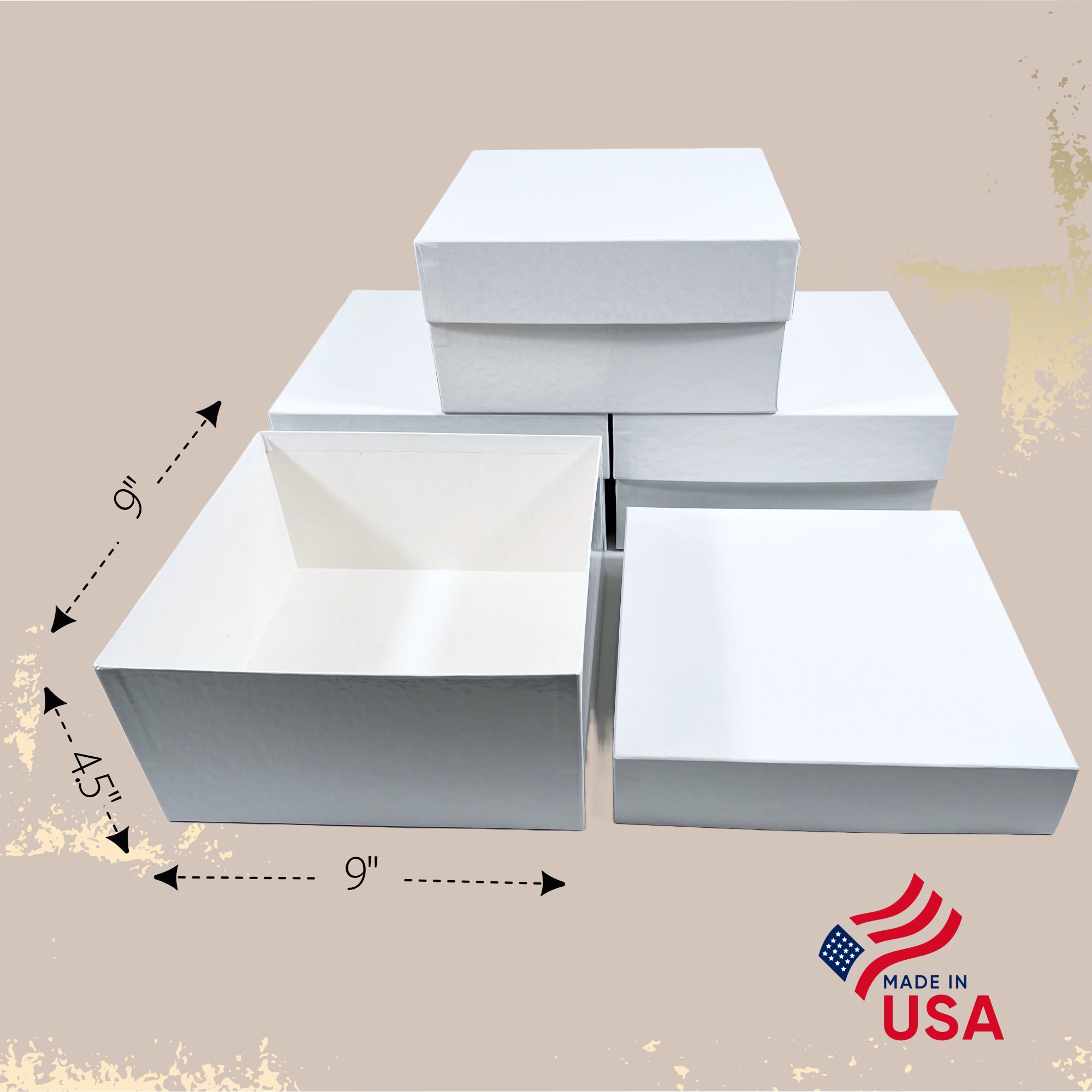 4 Bridesmaids Proposal Luxury Boxes-gloss White-2 Piece Rigid Lid and ...