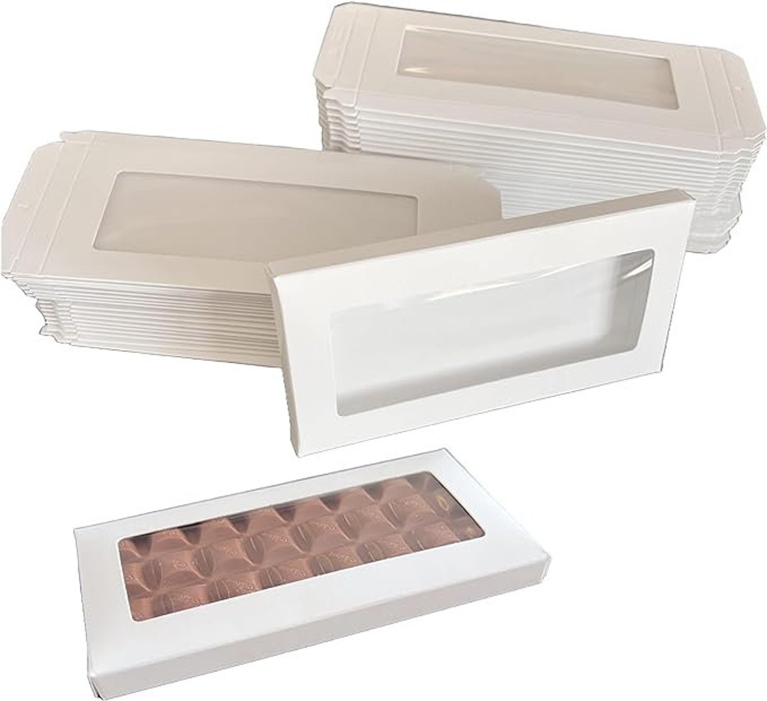Made in USA-50 Boxes - Chocolate Bar Boxes - Fillable (empty) White ...
