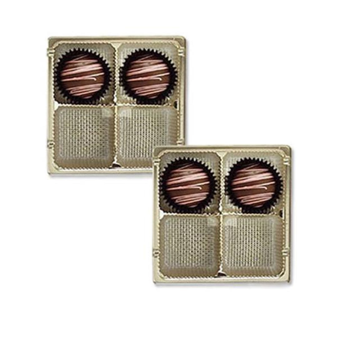 50 Trays 3 Oz. Candy Tray Insert Gold 4 Cavities-3-7/16 X 3-7/16 X 15/ ...