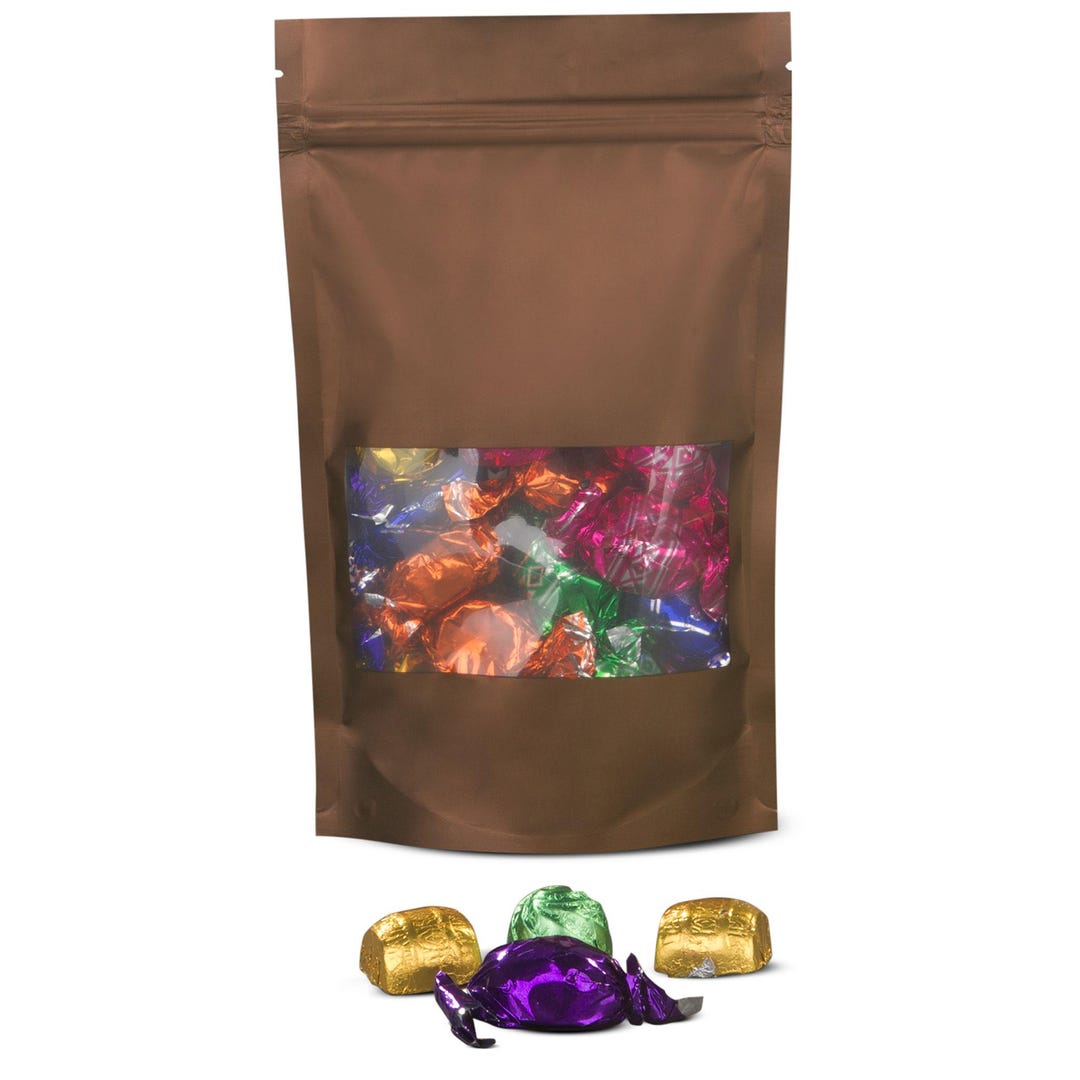 50 - 500 Bags - Zipper Candy Stand up Pouches in Brown - Etsy