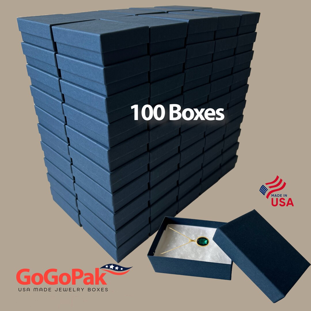 100 Matte Navy Blue Jewelry Boxes 3-1/16 X 2-1/8 X 1 - Etsy