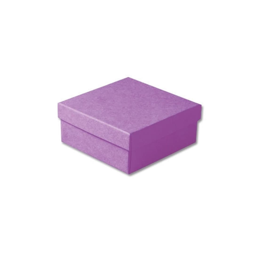 100 Boxes - Matte Purple Jewelry Boxes - Cotton Filled - 3-1/2" X 3-1/2 ...