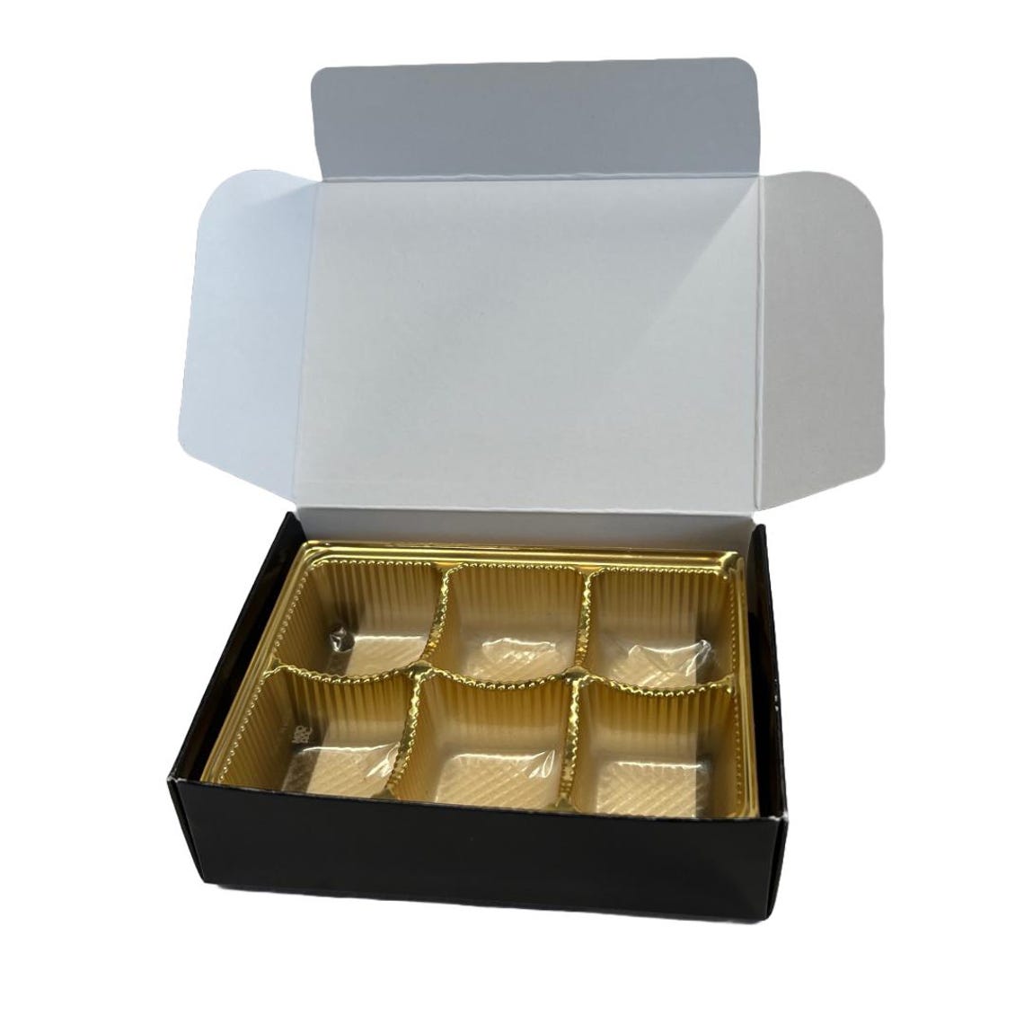 MADE IN USA - 50 Trays - 1/4 Lb. Plastic Candy Trays Gold - 6 Cavities ...