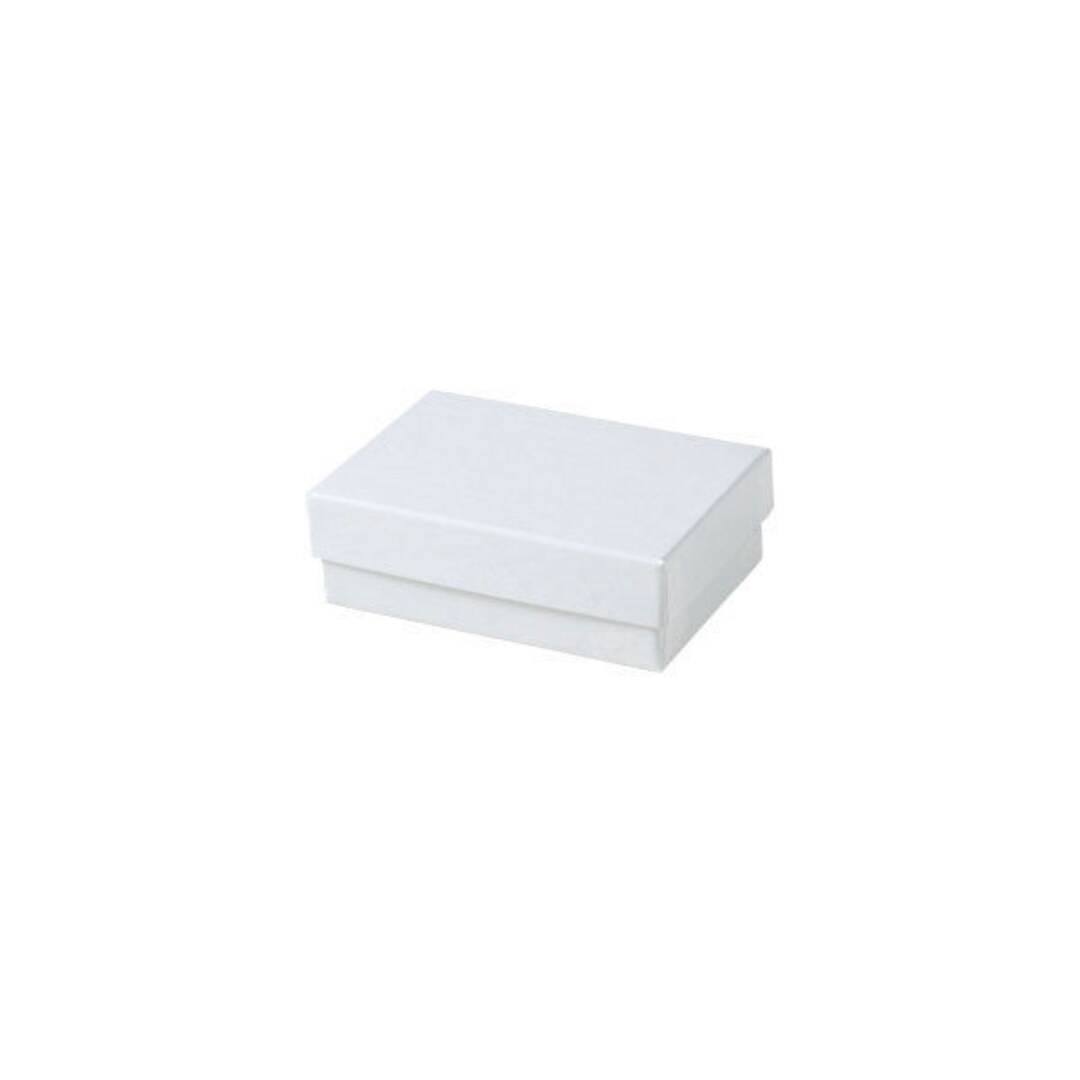 Made in USA - 100 Boxes - White Gloss Jewelry Boxes - Cotton Filled - 3 ...