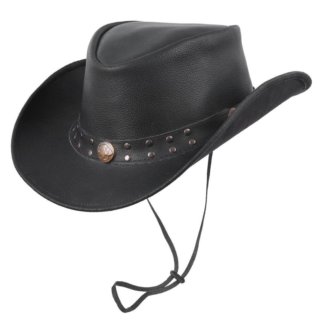 Leather Cowboy Hat – Western Rodeo Style With Studded Band - Etsy