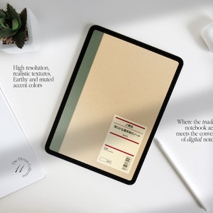 Light-themed Portrait Minimalist MUJI Style Digital Notebook Covers (12 ...