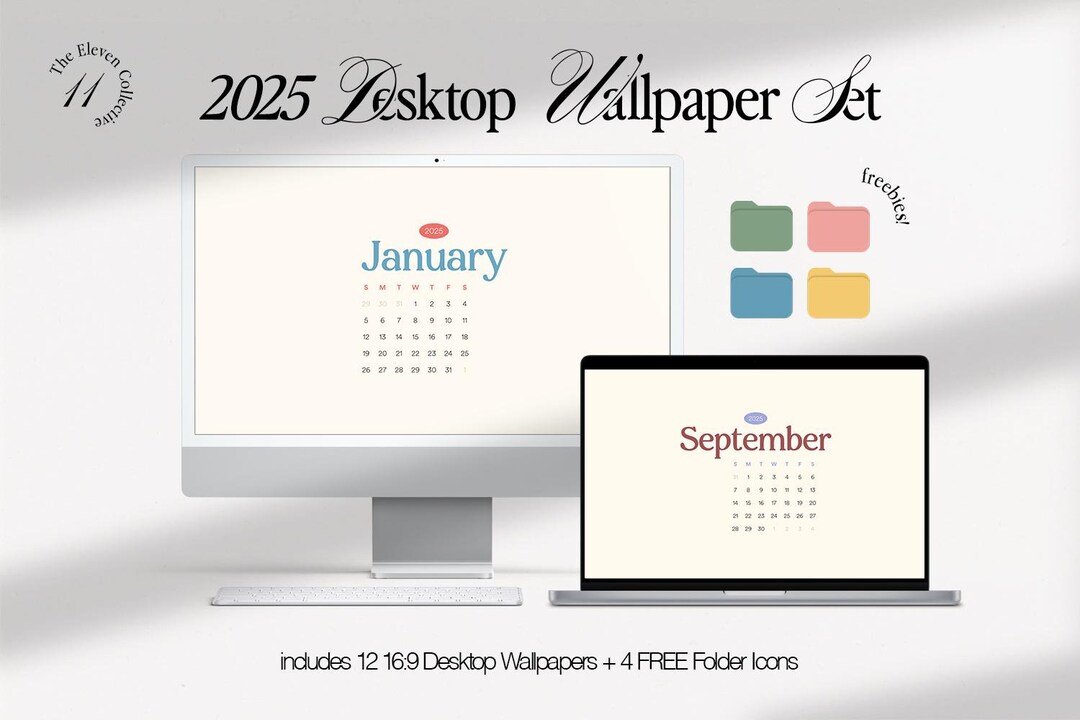 2025 Monthly Desktop Calendar / Wallpaper / Background (neutral ...