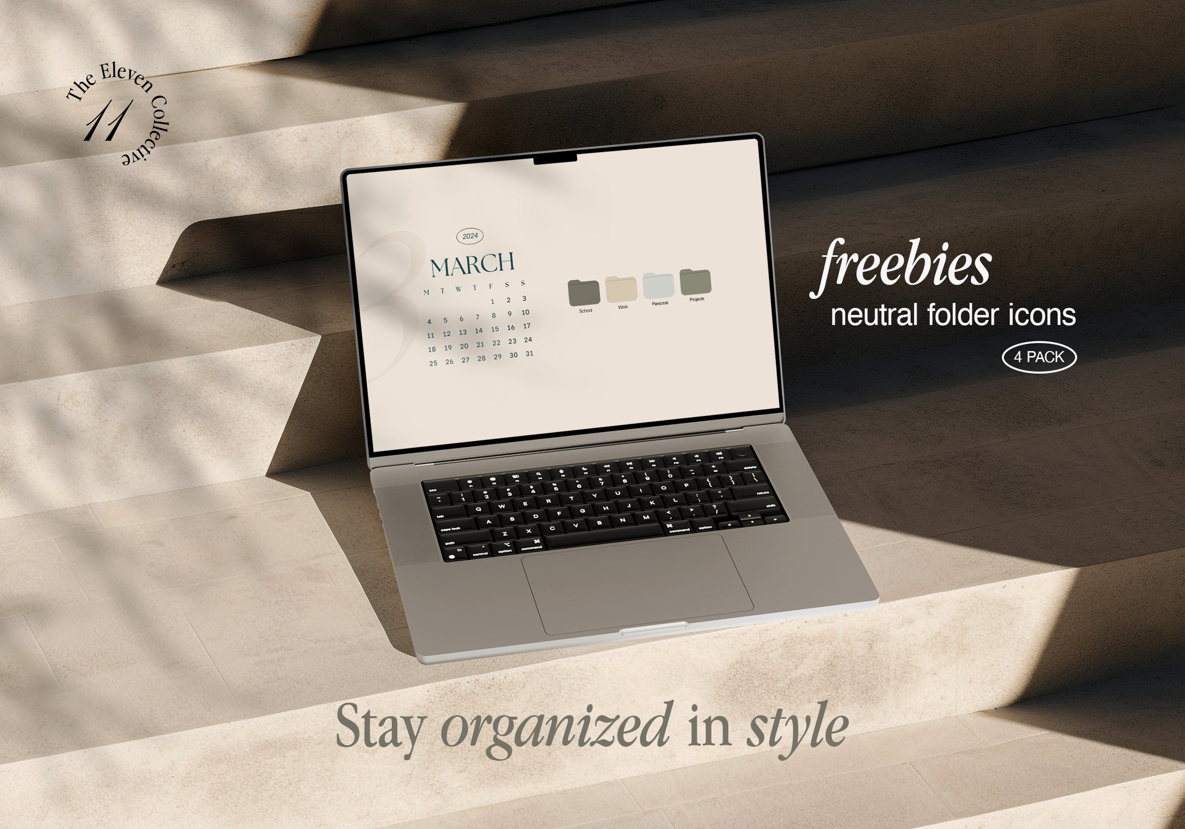 2024 Monthly Desktop Calendar / Wallpaper / Background (neutral, Earthy ...