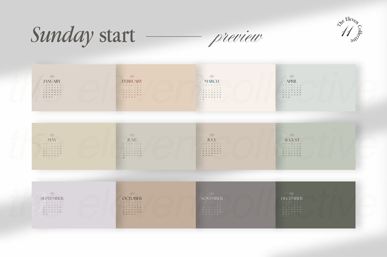 2024 Monthly Desktop Calendar / Wallpaper / Background (neutral, Earthy ...