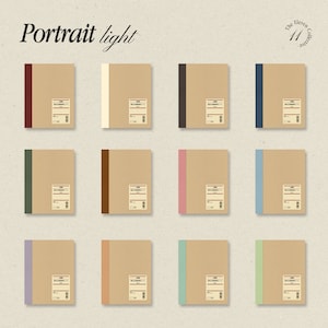 Light-themed Portrait Minimalist MUJI Style Digital Notebook Covers (12 ...