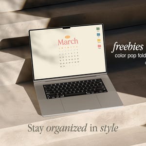 2025 Monthly Calendar Desktop Wallpaper + Folder Icons (digital ...