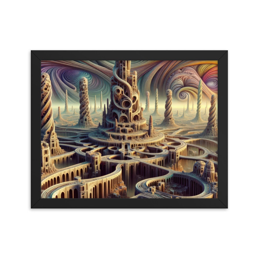 Framed Poster Lovecraft City Cthulhu Monster God Dark Home Decor Wall ...