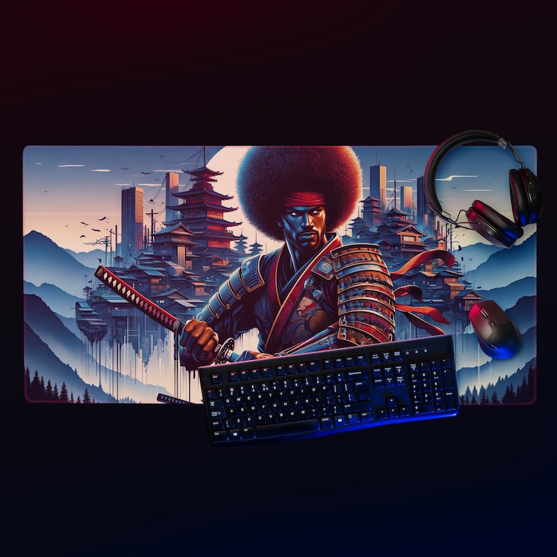 Gaming Mouse Pad Afro Samurai Inspired Samurai Battle Anime Inspired ...