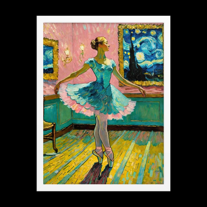 Ballet Dancer Wall Art Framed Poster Vincent Van Gogh Style - Etsy
