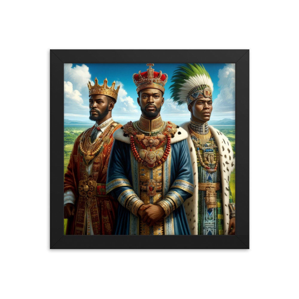 Framed Poster Afrikan Kings Standing in Unity - Etsy