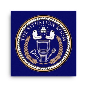 The Situation Room | Bathroom Door Sign | Restroom Canvas Print ...