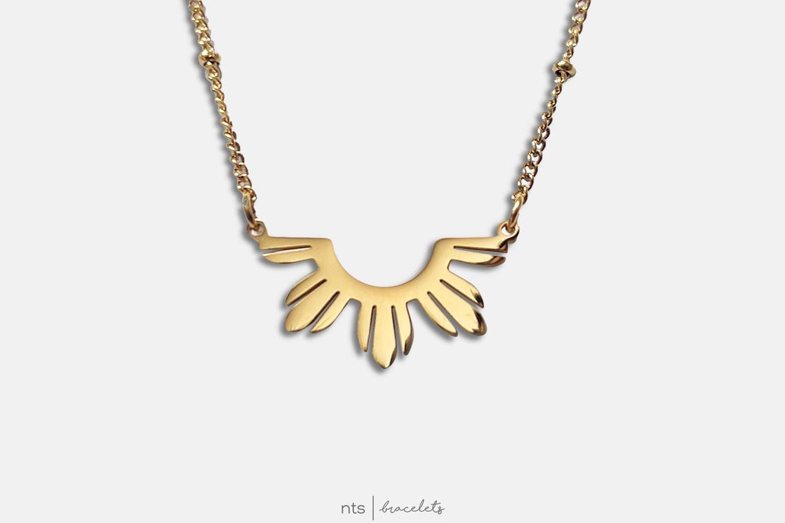 Filipina Half Sun Necklace / 14k Stainless Steel - Etsy
