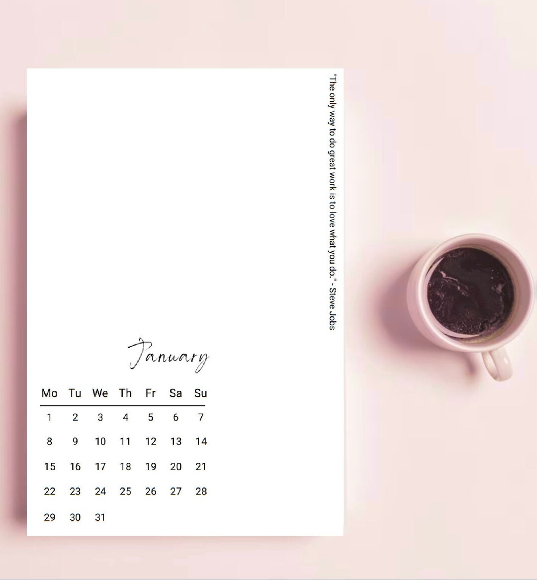 Printable Calendar 2024 | Monthly Planner | Letter, A5 | Portrait | Monday Start | Minimalist ...