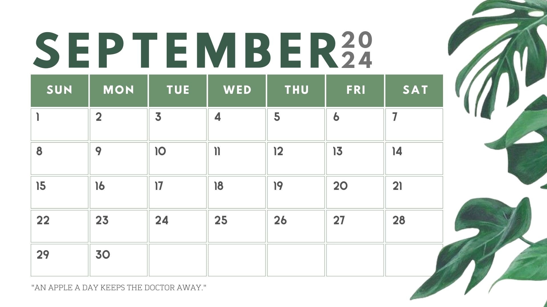 Botanical Calendar Printable 2024 PDF, Floral Wall Art, Letter Size A4 ...