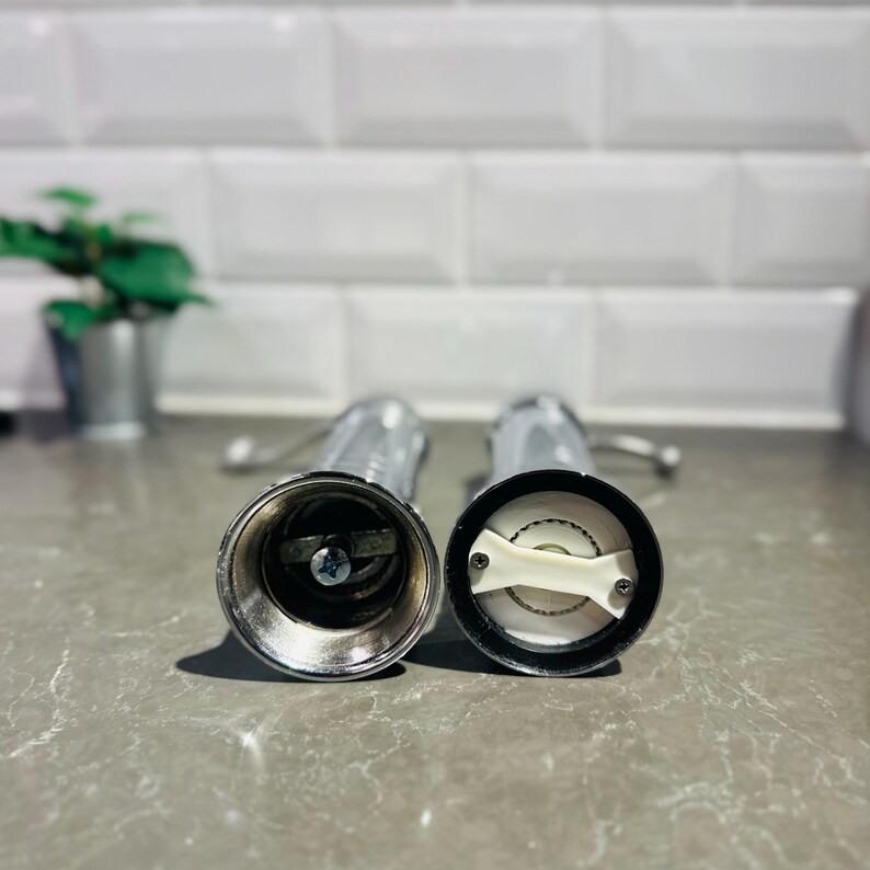 Elegant Chrome-plated Brass Pepper & Salt Grinder – Handcrafted Premium ...
