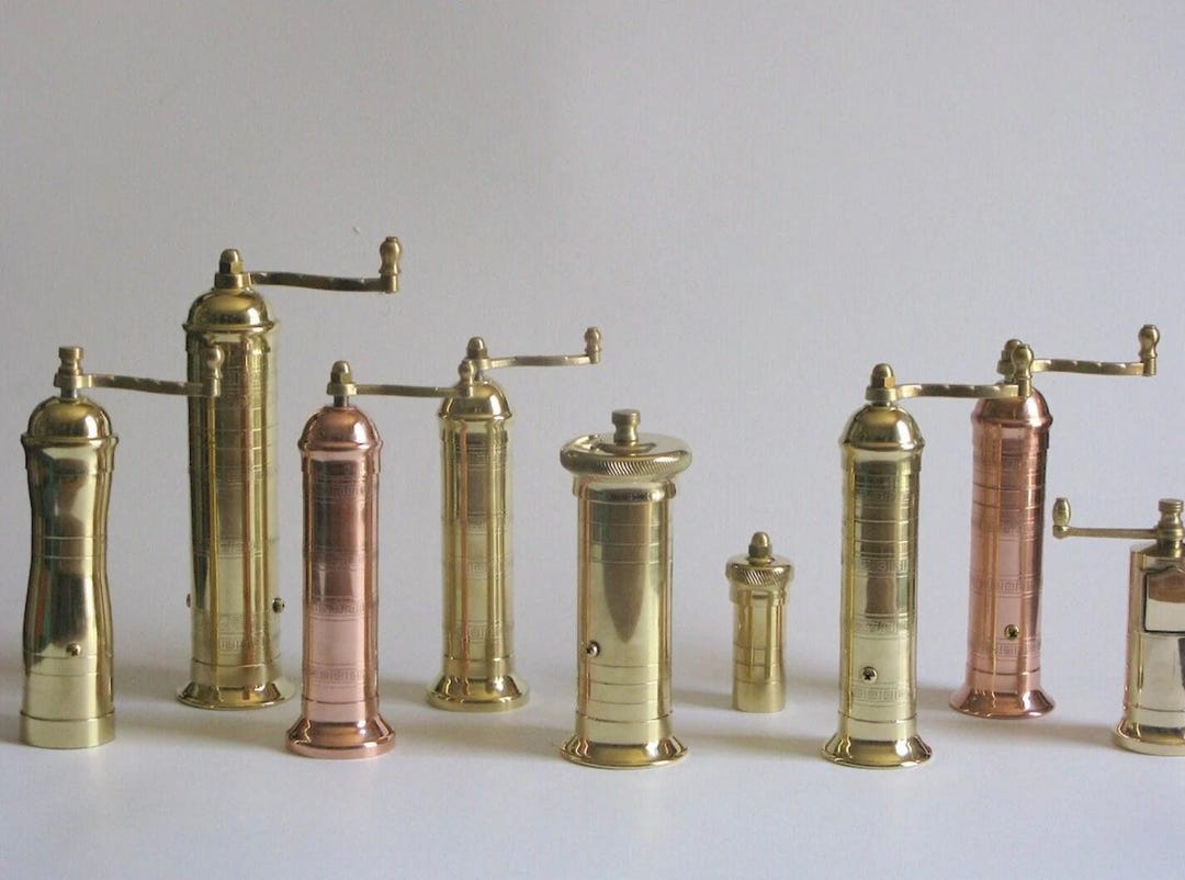 Handmade 100% Brass 8" Chef's Pepper Mill Atlas Pepper Mill", Premium ...