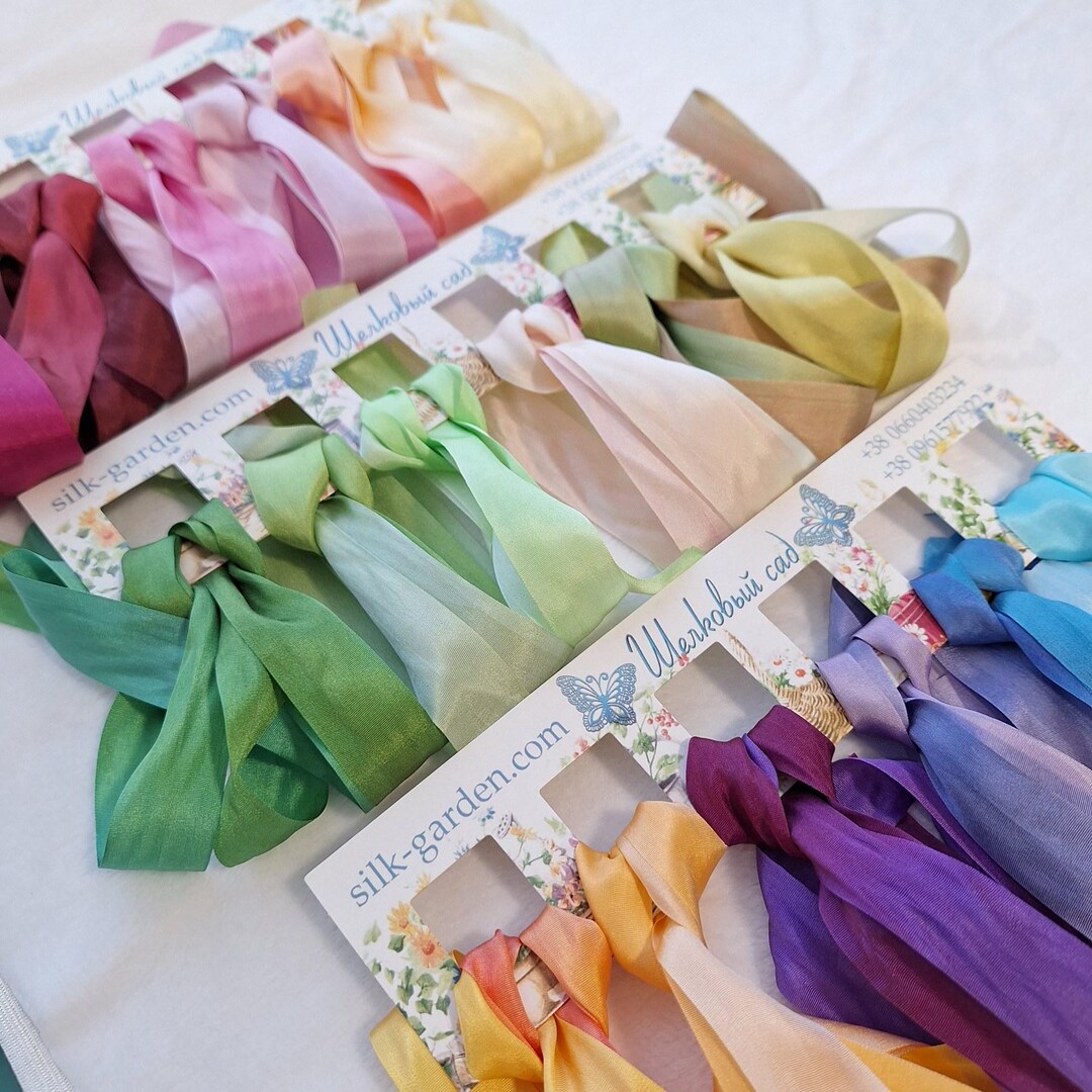 Silk Ribbon 20 Mm 15 Meters , 100 % Pure Silk, Ribbon Embroidery, Hand ...