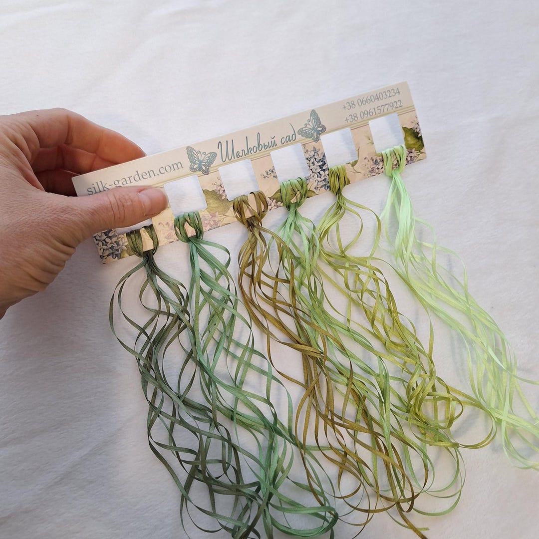 18 Meters Silk Ribbon 2mm Monochrome, 100 % Pure Silk, Ribbon ...