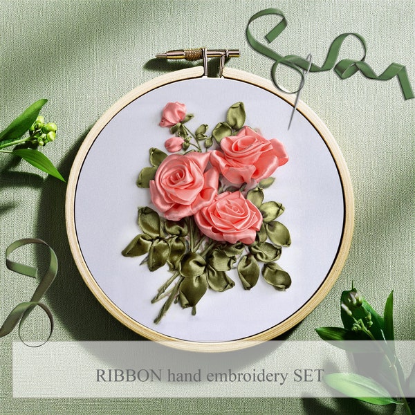 Rose Embroidery Kit - Etsy