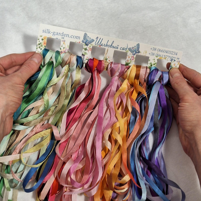 7mm Silk Ribbon 37 Meters Variegated, 100 % Pure Silk, Ribbon ...