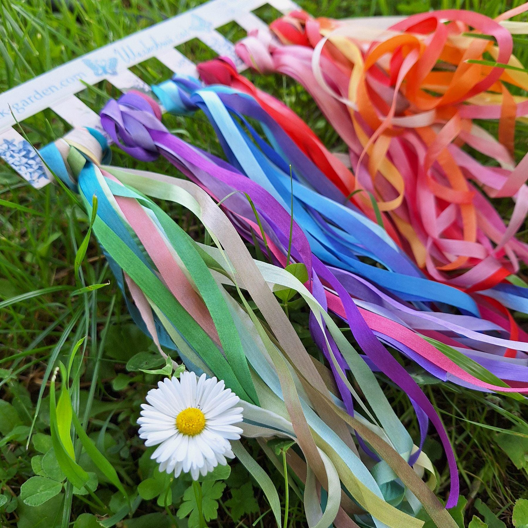 4mm Set 35 Meters Variegated Silk Ribbon, 100 % Pure Silk, Ribbon ...