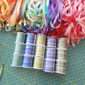 4mm Set 35 Meters Variegated Silk Ribbon, 100 % Pure Silk, Ribbon ...
