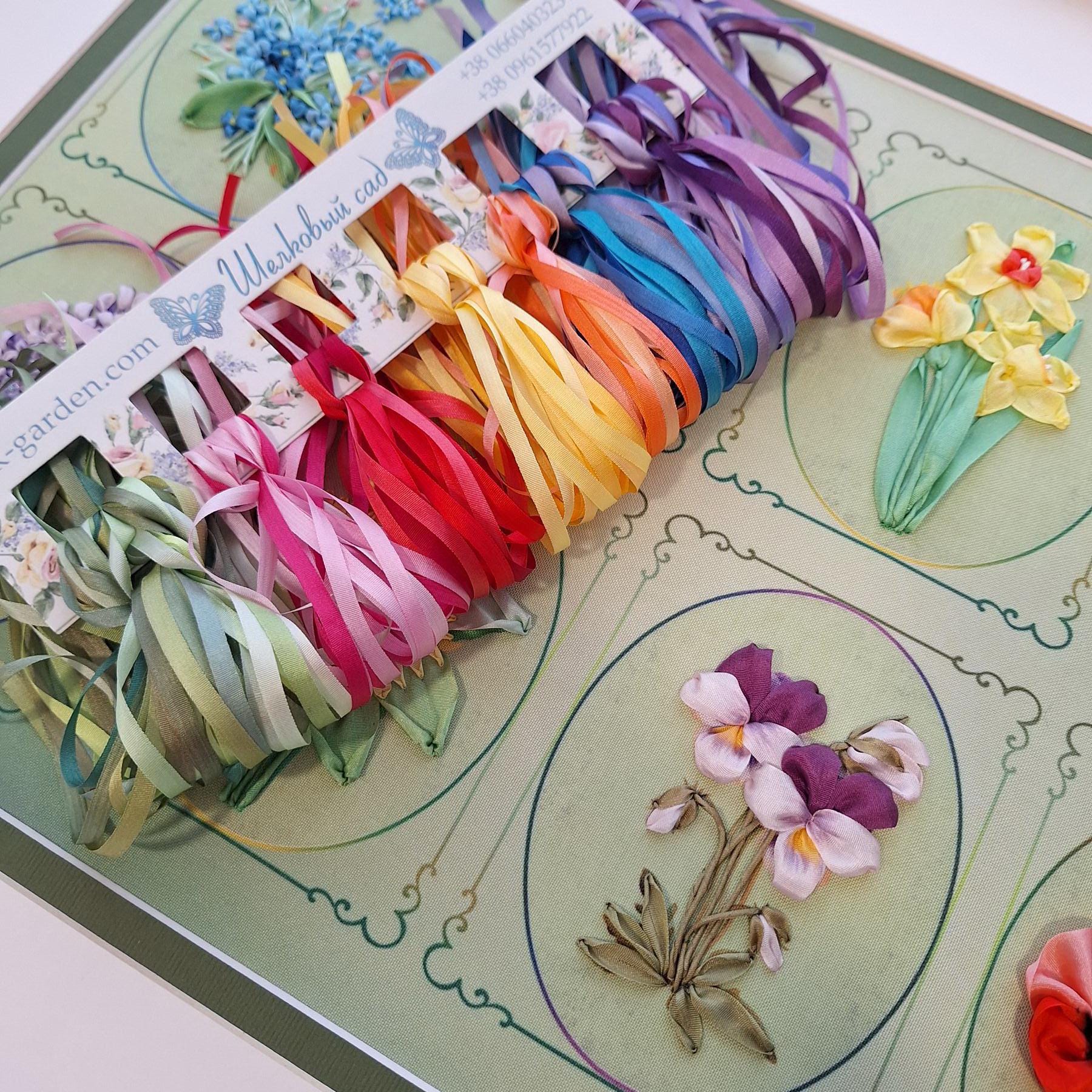 Silk Ribbon 4 Mm 40 Meters Monochrome, 100 % Pure Silk, Ribbon ...