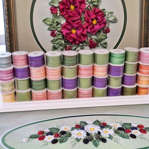 40 Silk Ribbon Variegated 2mm,4mm,7mm,13mm,20mm,25mm,32mm, 100% Pure ...