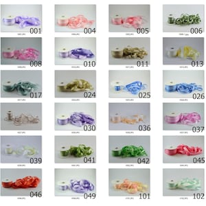 40 Silk Ribbon Variegated 2mm,4mm,7mm,13mm,20mm,25mm,32mm, 100% Pure ...